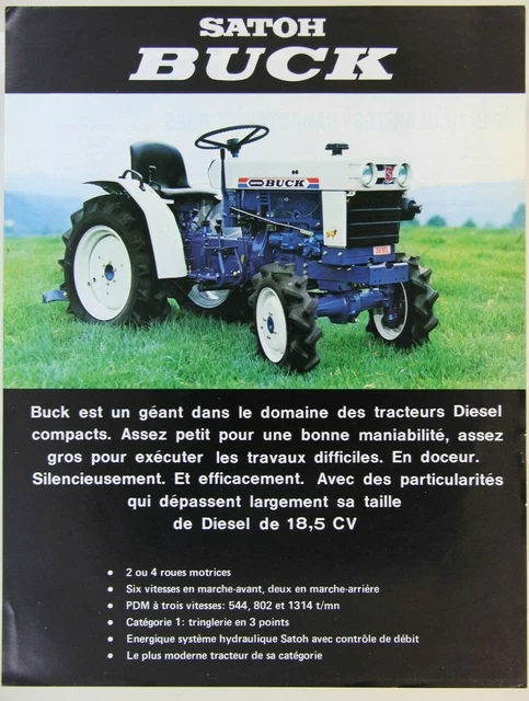 TRACTEUR SATOH BUCK prospectus brochure tractor traktor propekt EUR 14 ...
