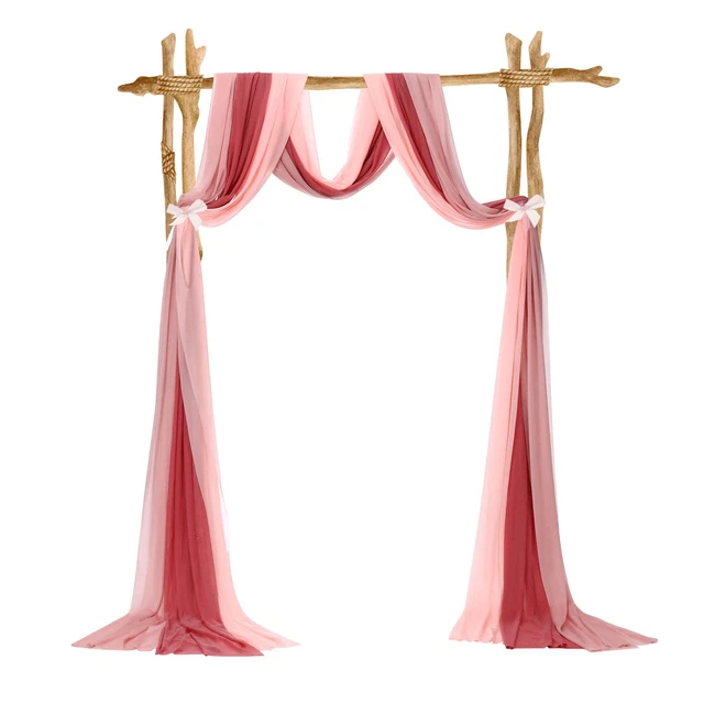 WEDDING ARCH DRAPE Fabric, 3 Panels 30INx20FT Chiffon Drapery Curtains ...