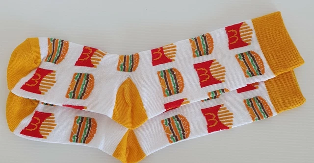 MCDONALDS MACCAS BURGER Fries Big Mac Chips Kids Childrens Socks Gift ...