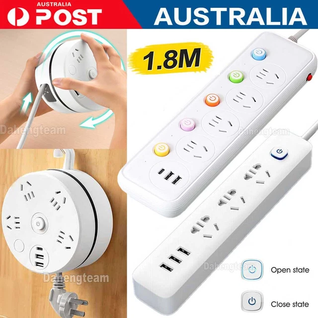 UNIVERSAL POWER STRIP Power board with USB Outlets Charger Port Surge ...