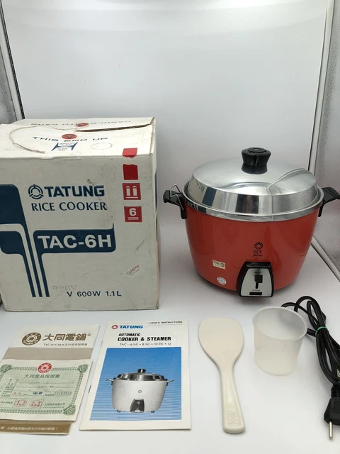VINTAGE TATUNG TAC-6H 6 tasses cuiseur à riz cuiseur chauffe-vapeur AC 220V orange rouge EUR 137 ...
