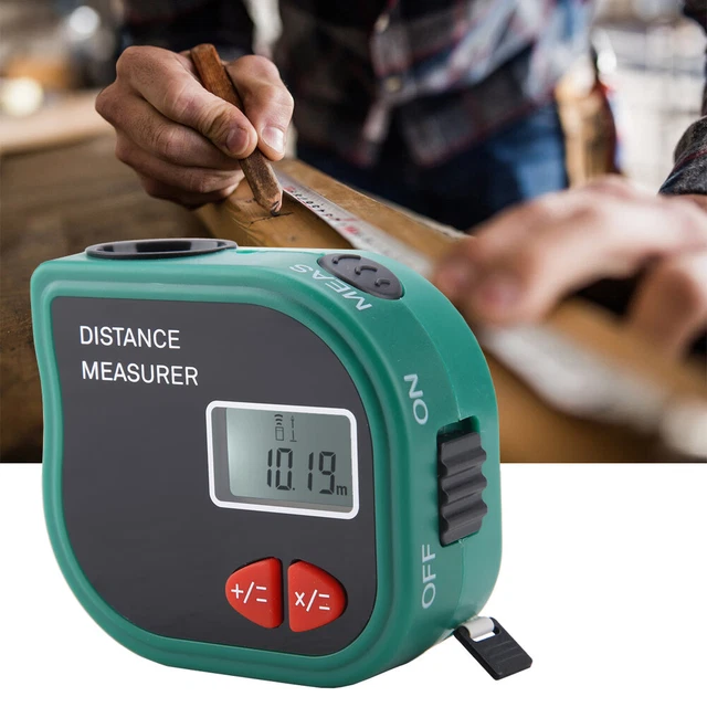DIGITAL MEASURE TAPE Ultrasonic Distance Meter Measuring Tool Range ...