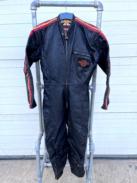 VINTAGE 1960S HIGHWAYMAN Rivetts Champion One Piece Motorcycle Leather ...