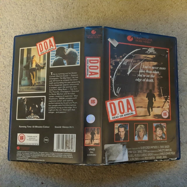 DOA DEAD ON Arrival Dennis Quaid Meg Ryan Big Box Ex Rental Pal Vhs ...
