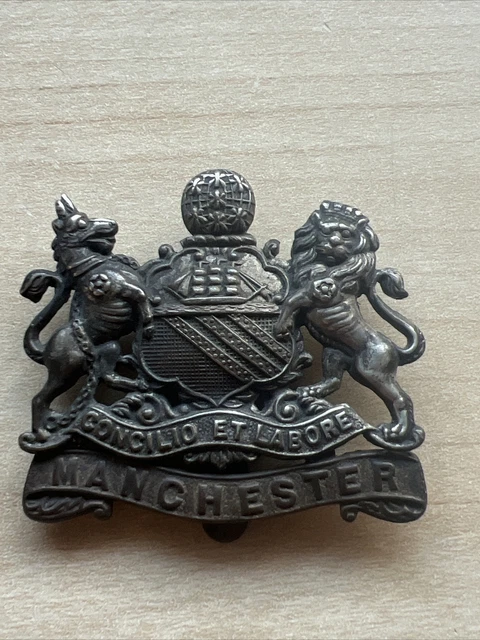 TB408- RARE ORIGINAL Manchester Regiment Slider Cap Badge £10.99 ...