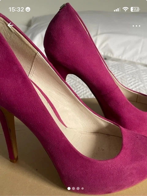 FAITH BRIGHT PINK Suede Court Heels £5.92 - PicClick UK