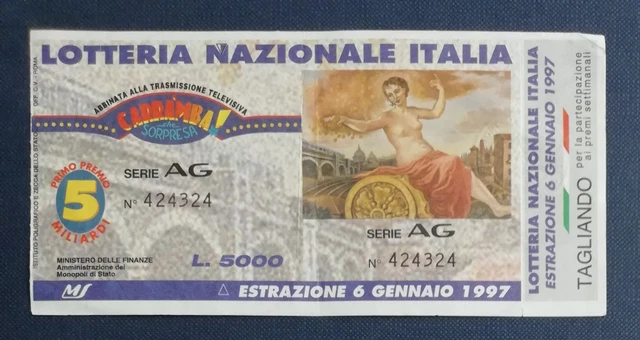 36149 30/ BIGLIETTO LOTTERIA NAZIONALE Italia 1996 EUR 4,30 - PicClick IT
