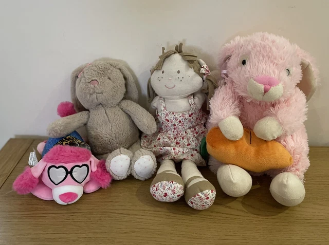 4 X SOFT toys plush large bundle Incl Bunnies Rabbits Doll £5.00 ...