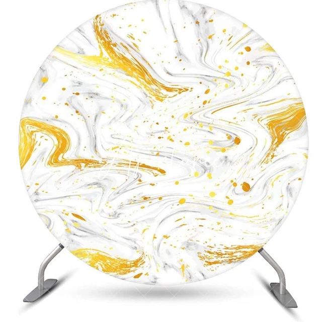 GOLD GREY ABSTRACT Marble Round Birthday Backdrop $35.97 - PicClick AU