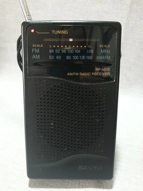 VINTAGE SANYO RP-5070 AM FM Pocket Radio Portable Black Working Condition £18.99 - PicClick UK