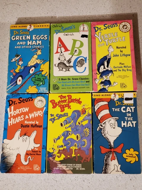 DR. SEUSS RARE VHS Lot Of 6. Cat In The Hat, Green Eggs, Horton Hears A ...
