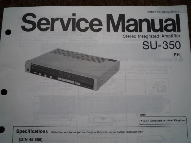 TECHNICS SU-350 STEREO amplifier Service manual wiring parts diagram amp £5.99 - PicClick UK