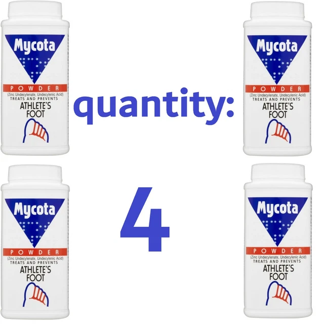 4 X MYCOTA Antifungal Powder for Athlete's Foot Treatment Talc (70g ...