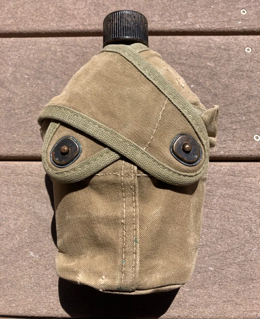 ORIGINAL WWII US USMC Marine Corps Canteen Cover Cross Flap Dog Ear ...
