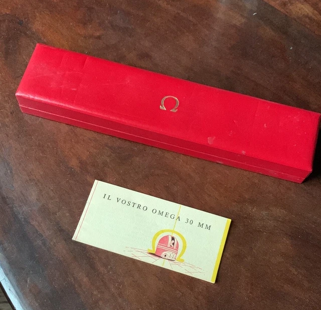 OMEGA OLD BOX, original Vintage - (CM 23 x 5 x 2,5) red E Libretto EUR ...
