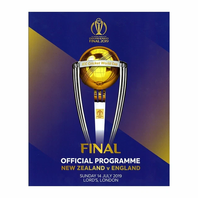 ICC CRICKET WORLD CUP 2019 FINAL England v New Zealand Programme plus ...