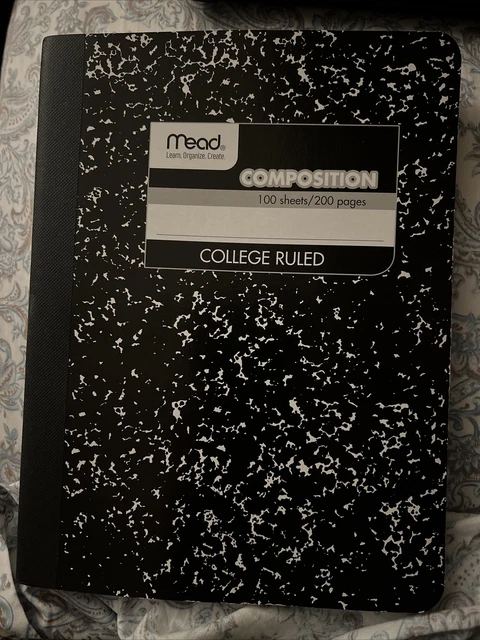 MEAD SQUARE DEAL Composition Book,100-sheets,College Ruled, Black ...