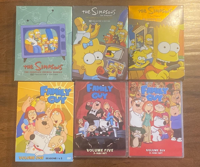 THE SIMPSONS SEASONS 2/8/10 Family Guy Volume 1/2/5/6 Lot Box Set ...