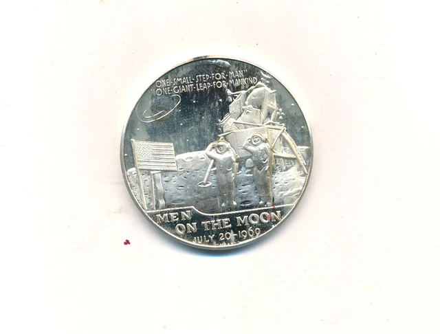 1969, PURE SILVER Coin, 1oz Silver, Men on the Moon, Apollo XII Return ...