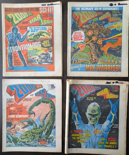 VINTAGE 2000AD PROGS 90,91,92,93 (1978) Dredd Strontium Dog Robusters 4 ...
