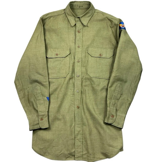 VINTAGE WWII U.S. Army Air Force wool button front uniform shirt w ...