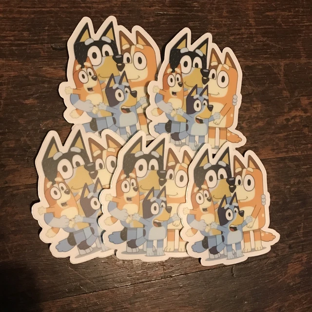 5 PACK 3” Bluey Family Logo Sticker Vinyl Decal Window Bottle Computer ...