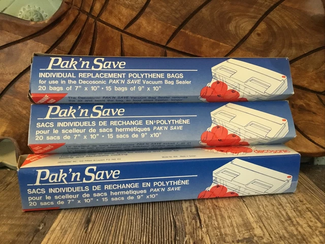 105 PAK'N SAVE Vintage Decosonic Polythene Vacuum Seal Bags 7 x 10 And ...