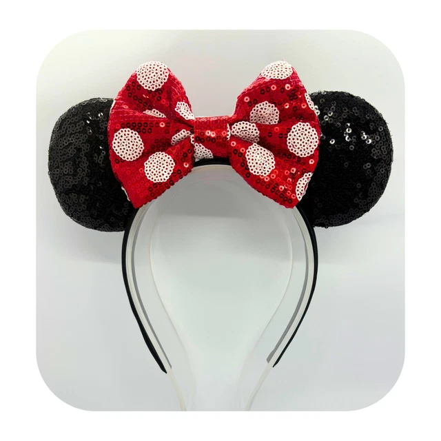 GORGEOUS DISNEY INSPIRED Red Polka Spot Bow Minnie Mouse Ears Style ...