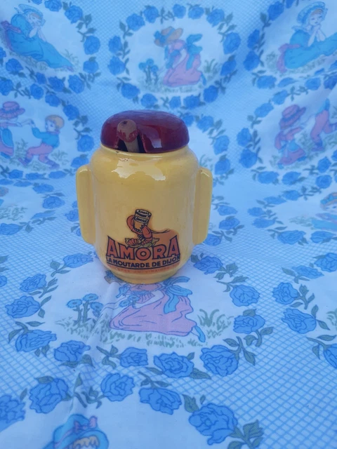 RARE PETIT POT moutarde ancien vintage amora publicitaire EUR 15,00 ...
