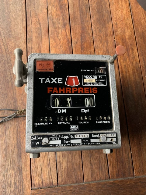 TAXAMETER RECORD 12 ABU Schweden PTB 700 Baujahr 1970 Mercedes Taxi ...