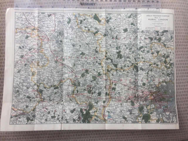 GREAT WESTERN RAILWAY System Map London Reading Watlington Staines Area ...
