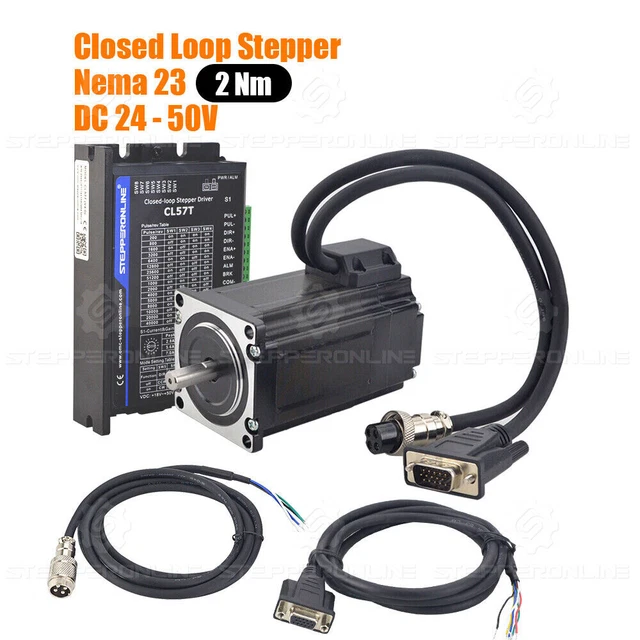 NEMA23 283OZ.IN CLOSED Loop Stepper Motor 2Nm & Hybrid Servo Driver CNC ...