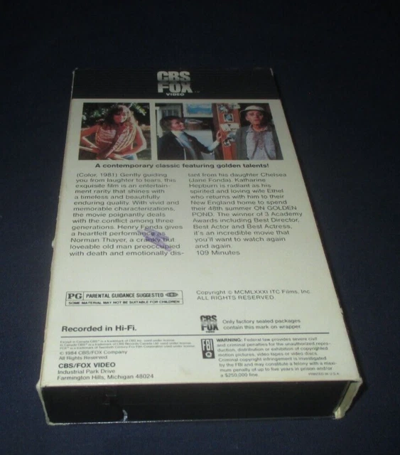 ON GOLDEN POND (VHS, 1984 from 1981) Katharine Hepburn, Jane Fonda ...