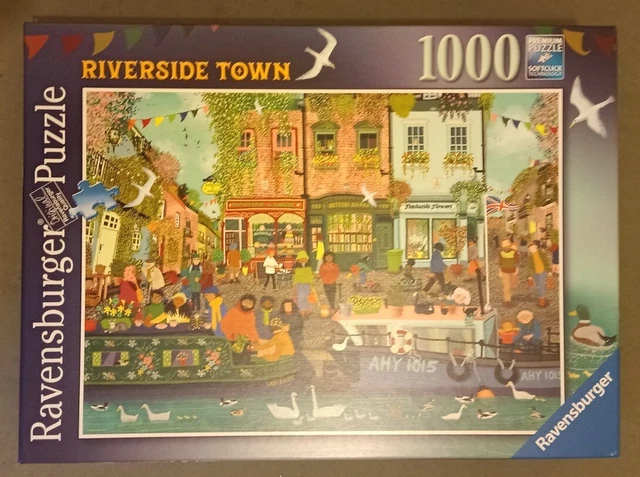 RAVENSBURGER 1000 PIECE Jigsaw Puzzle "Riverside Town" Complete & VGC £ ...