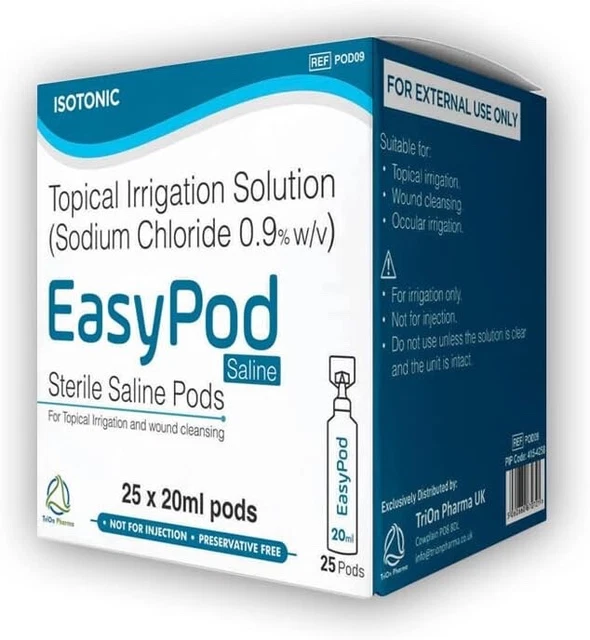 EASYPOD STERILE SALINE Pods | Topical Irrigation 25 x 20 ml sterile Pods £8.99 - PicClick UK