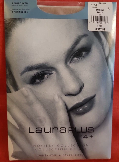 VINTAGE PANTYHOSE LAURA H Reinforced Panty And Toe Color Sandune Size A ...