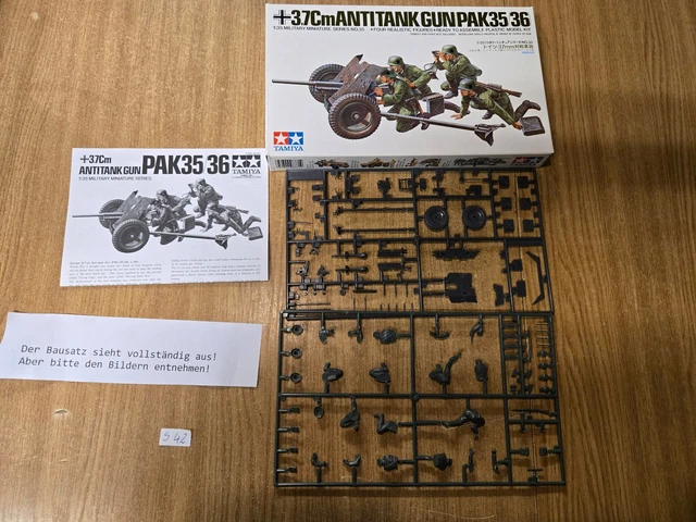 TAMIYA 35392 GERMAN Anti-Tank Gun 5cm Pak 38 Maßstab 1:35 Bausatz EUR ...