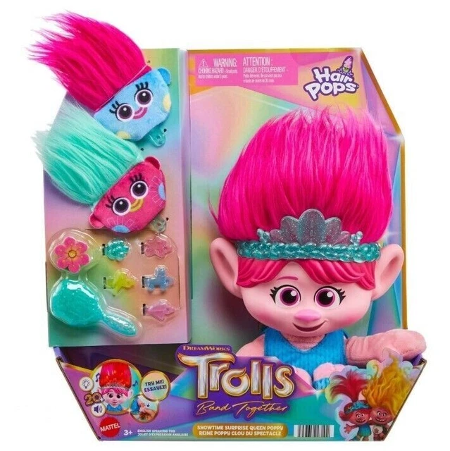 TROLLS BAND TOGETHER Hair Pops Showtime Surprise Queen Poppy Talking ...