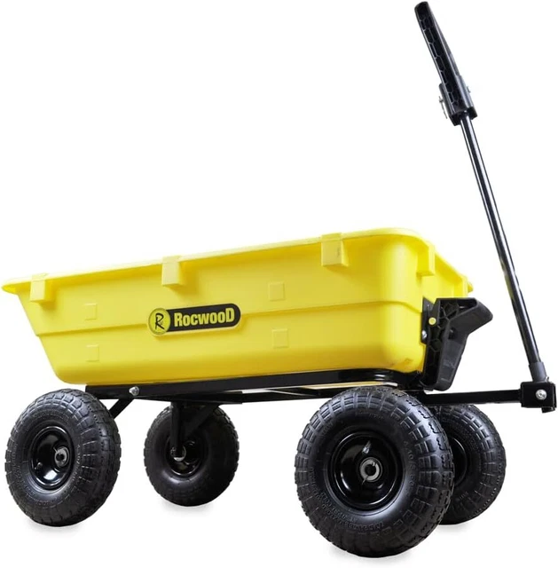 POLY DUMP CART Trolley 80L Garden Tipping Wheelbarrow 250kg Utility 4 ...