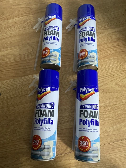 POLYCELL EXPANDING LIQUID Foam Polyfilla 500ml Quick Set - 4 Brand New ...