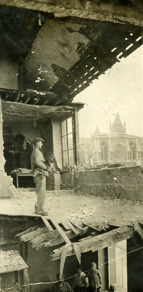 WWI WW1 RHEIMS 2nd 3rd Floor House Cathedral Marne Battle 01/31/1918 ...