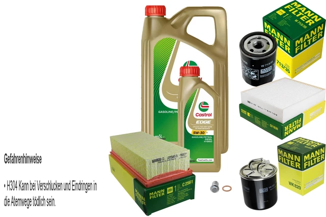MANN-FILTER INSPECTION SET 6L castrol edge 5W-30 M pour Smart, Forfour ...