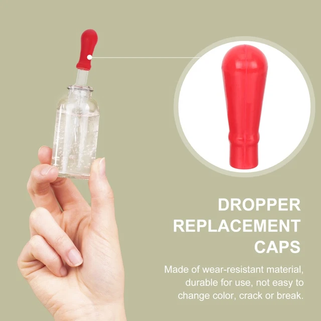 50 PCS GLASS Dropper Plug Pipette Bulb Droppers for Household Purposes ...