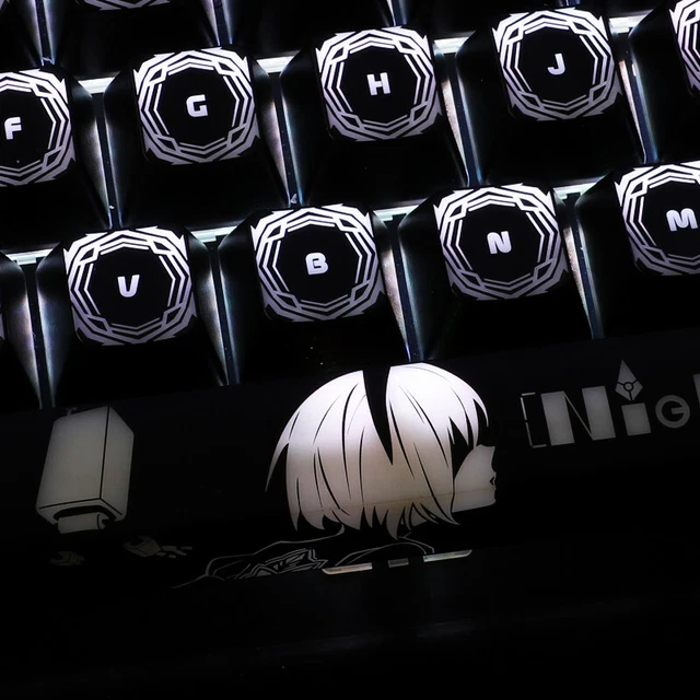 NIER:AUTOMATA 2B CUSTOM Back Lit Waifu Keycaps Set for Game Mechanical ...