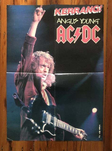 AC/DC ANGUS YOUNG Poster + Family Tree 1991 kerrang magazine foldout ...