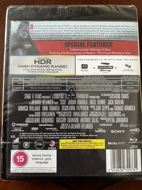 SISU (2023)SPECIAL EDITION 4K UHD Jorma Tommila, Aksel Hennie, Jack ...