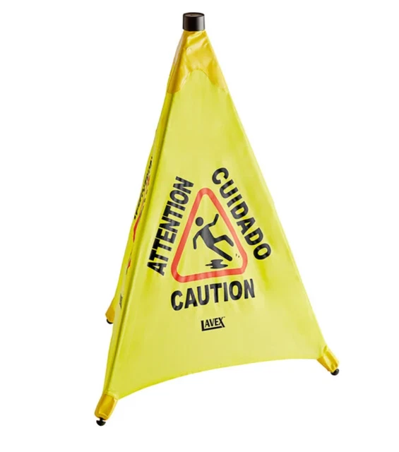 6 PACK RESTAURANT Caution 30" Pop Up Wet Floor Yellow Folding Sign ...