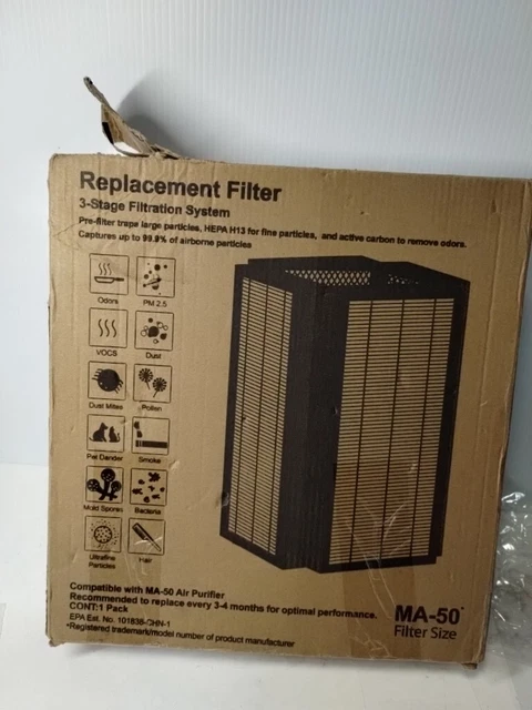 MA-50 HOME AIR Purifier 4 Sided H13 HEPA Replacement Filter NEW $33.54 ...