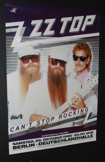 ZZ TOP CAN'T Stop Rocking 1986 Original Concert Tour Poster - 59x84cm ...
