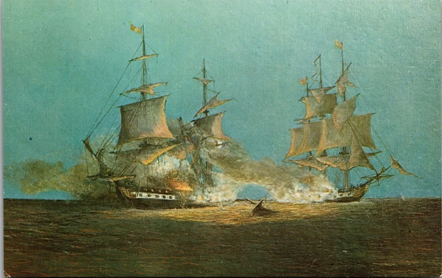 VTG US FRIGATE Constellation Defeating Republic of France Ship Postcard ...